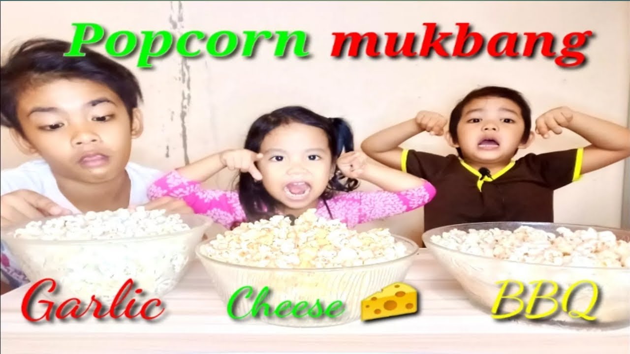 Popcorn Mukbang | Kids mukbang | Crunchy popcorn | Cheese, BBQ, Garlic ...
