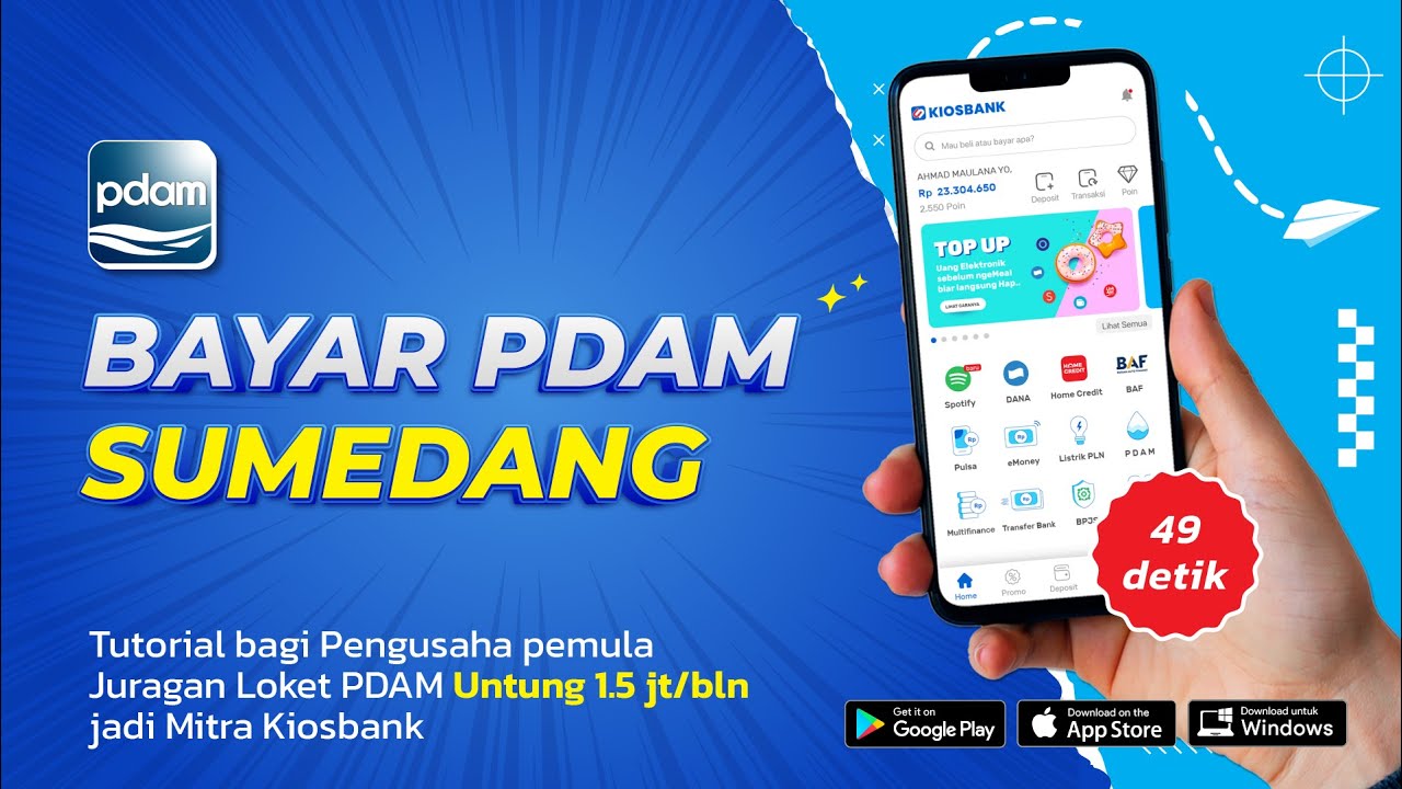 Bayar Tagihan PDAM Sumedang Tirta Medal Online di Kiosbank - YouTube