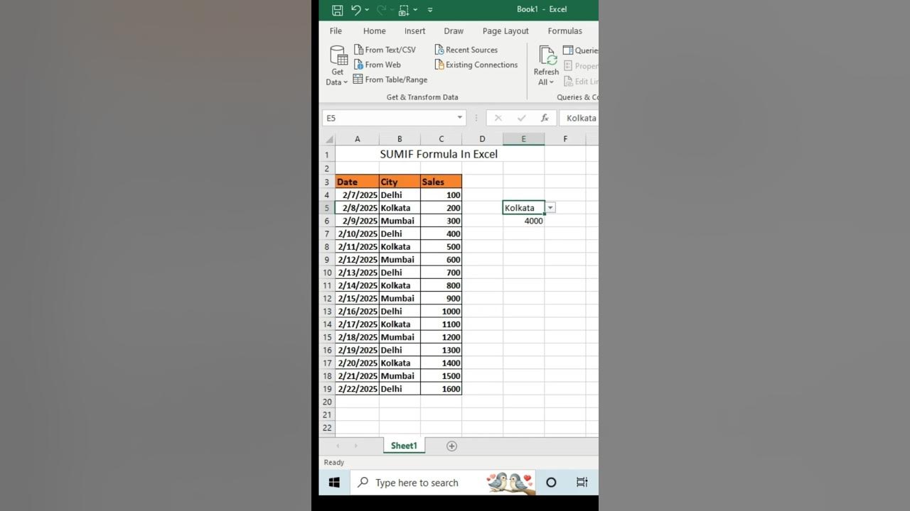 Sumif function Excel #shortsfeed #excel #exceltips - YouTube