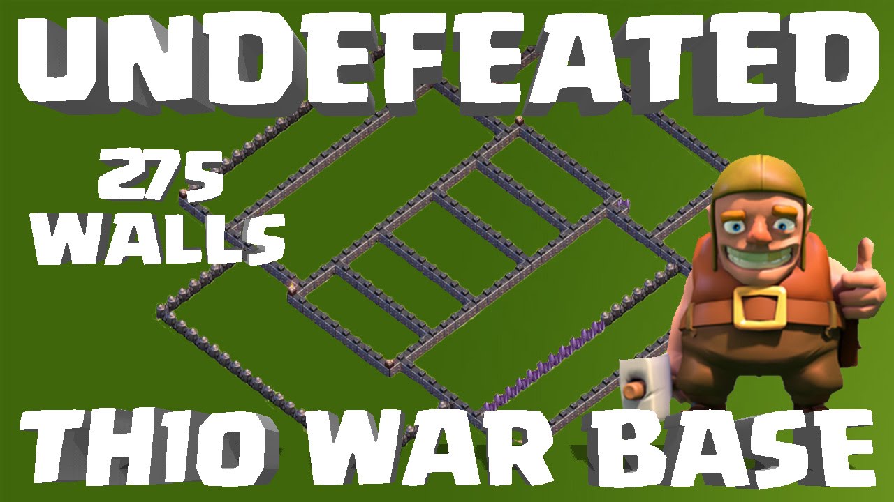 Clash of Clans - NEW UPDATED 275 WALL UNDEFEATED TH10 WAR TROPHY BASE ...
