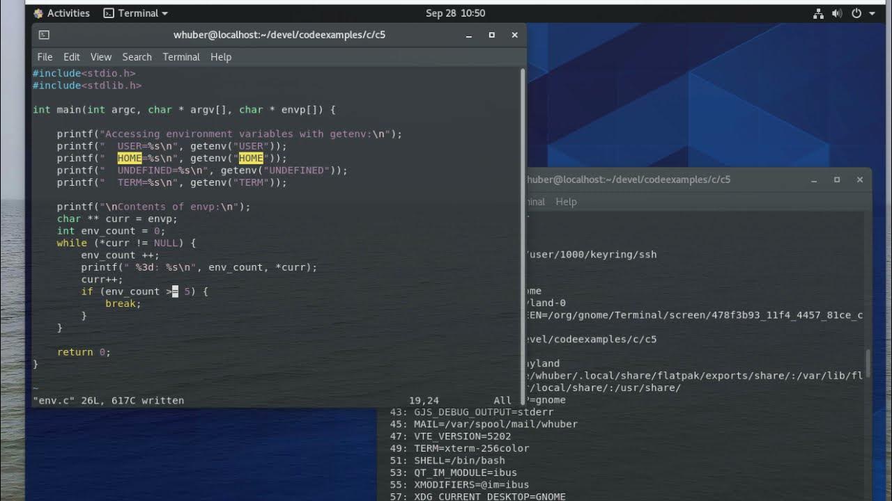 Working with the Linux Environment in C - getenv, envp, & environ - YouTube