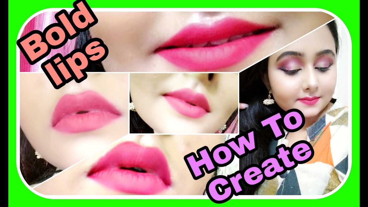 How To Create Bold Lips || Step by Step create a bold pink lip || - YouTube