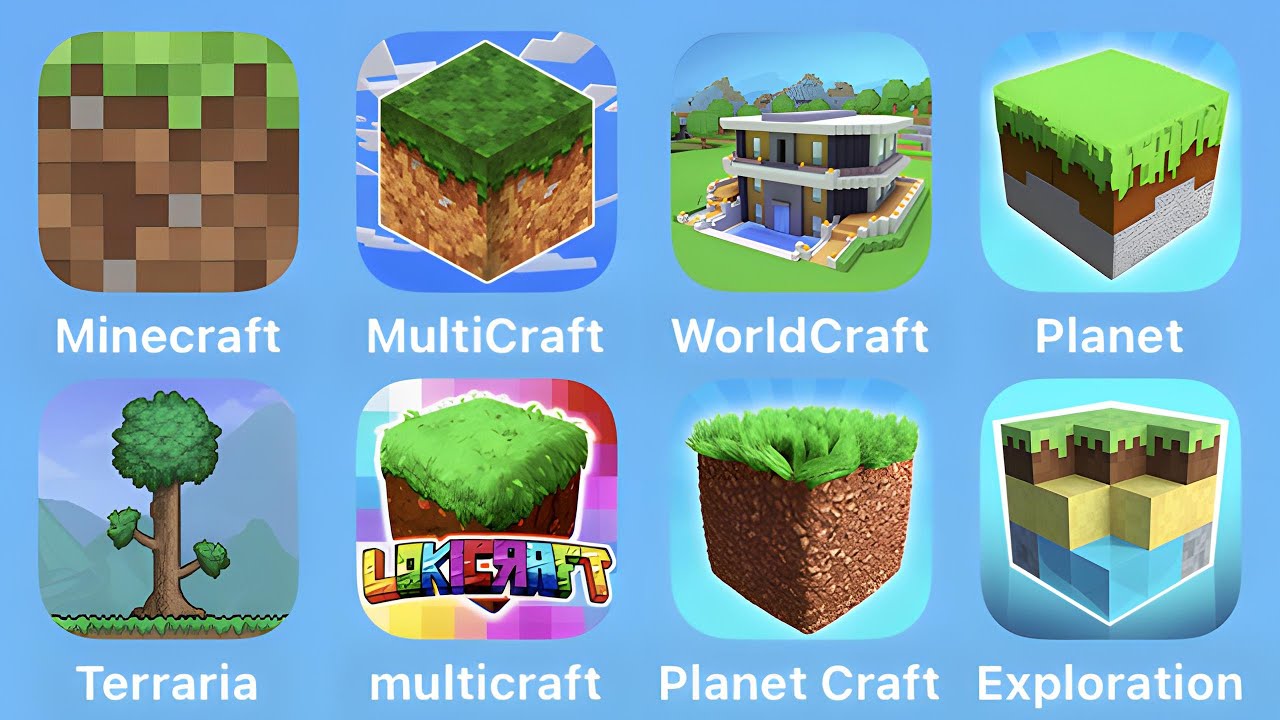 Minecraft, Multicraft, World Craft, Planet, Terraria, Lokicraft ...