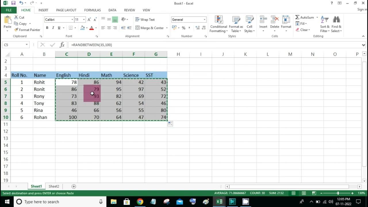 How To Use Randbetween Function In Excel Youtube