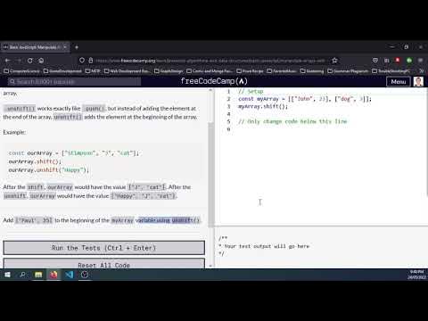 Day31 4 May24 Manipulate Arrays With Unshift - YouTube