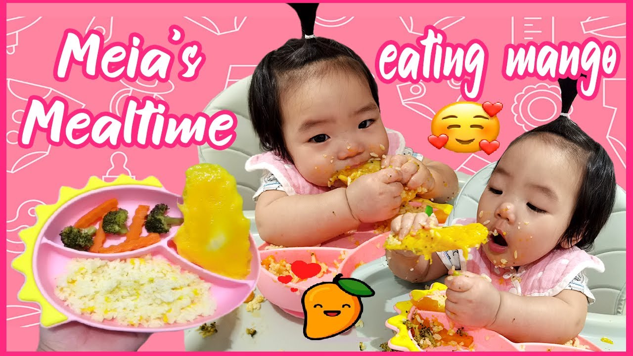 My 7-month-old baby eats mango (Baby Led Weaning) - YouTube