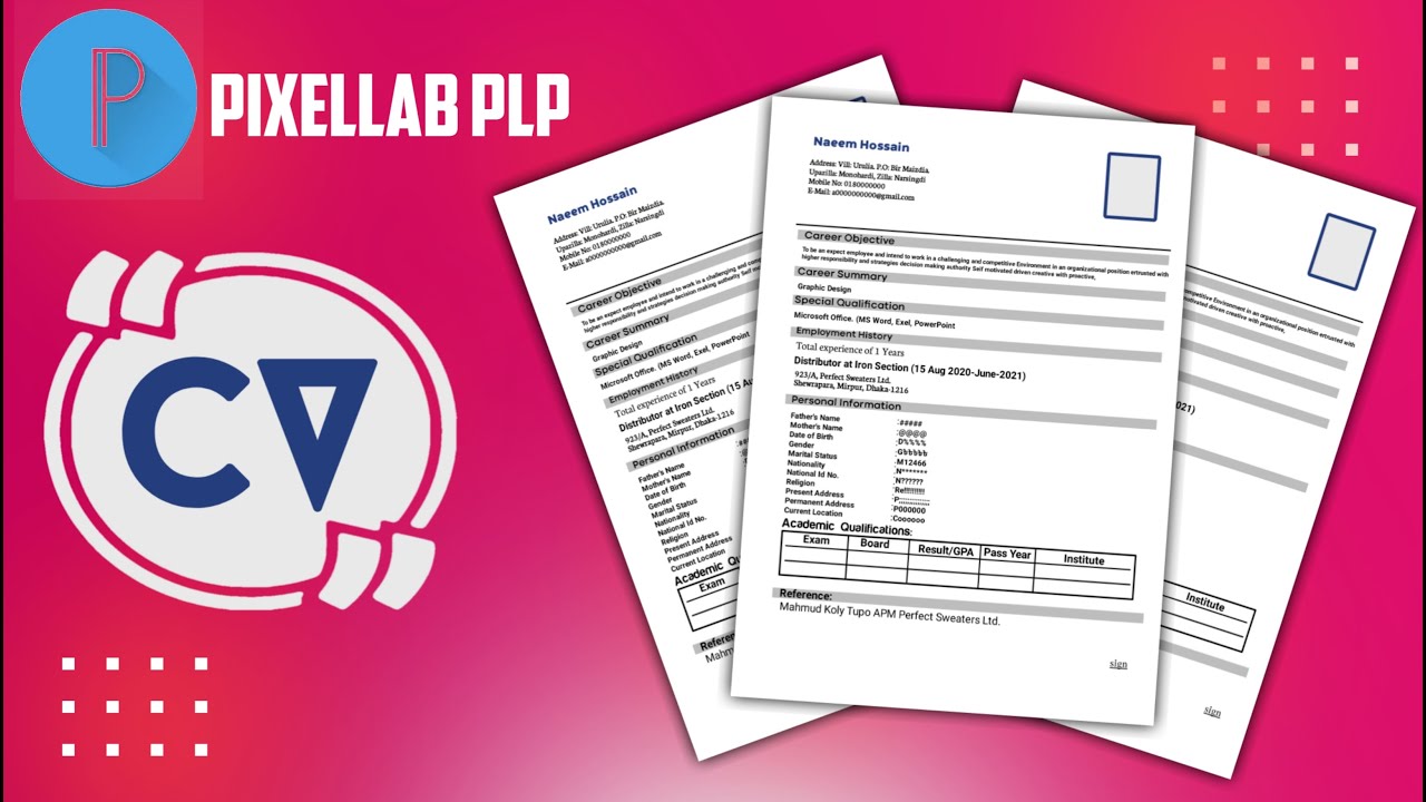 CV Make By Mobile ll Make your Professional CV by your mobile phone ...