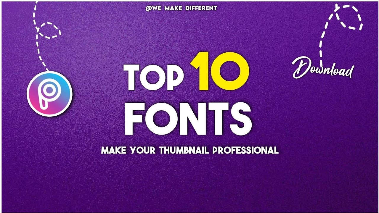 Top 10 Fonts Picsart | Fonts For Thumbnails | Professional Fonts | WMD ...