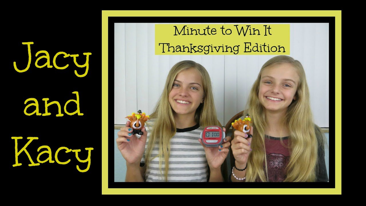 Minute To Win It Challenge ~ Thanksgiving Edition ~ Jacy and Kacy - YouTube