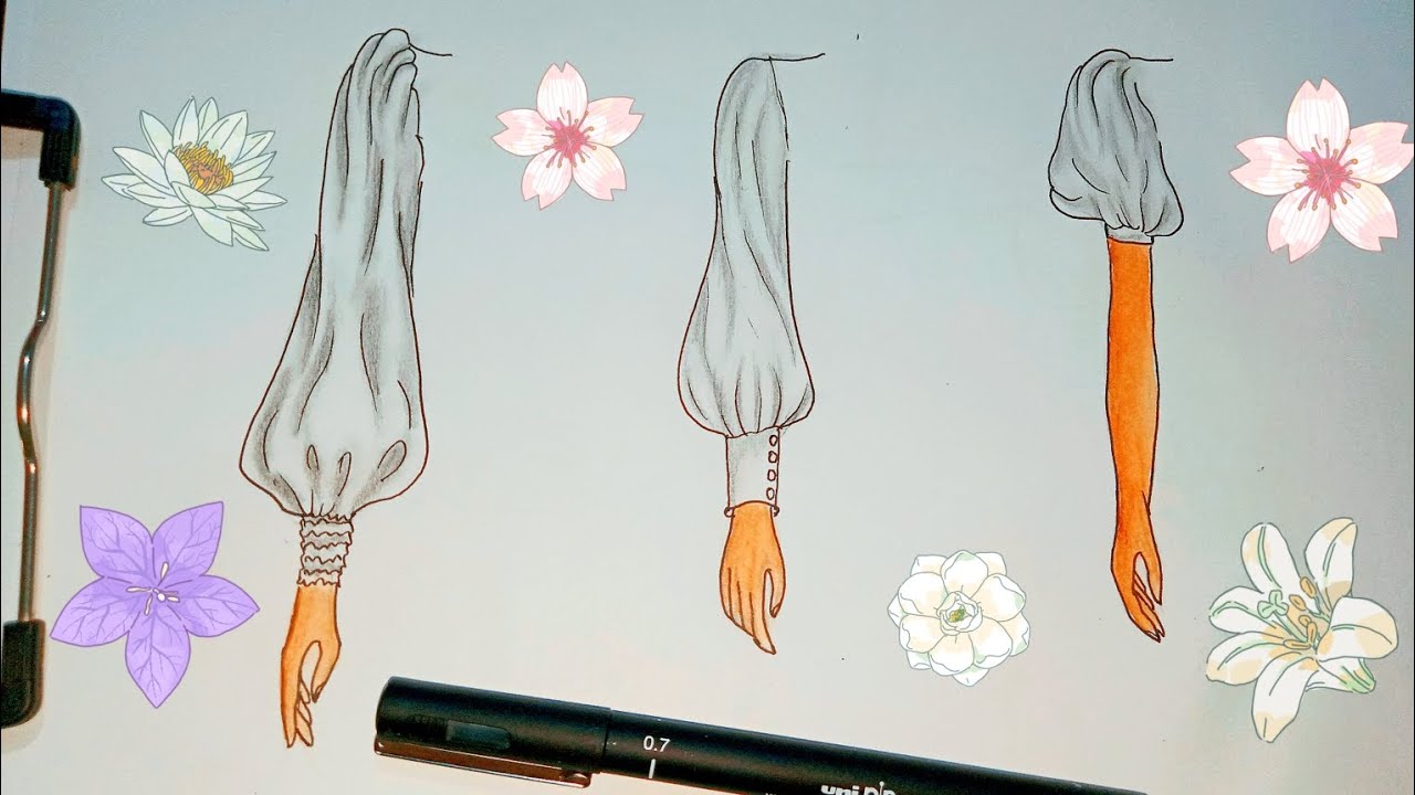 How to draw different sleeves 😊😍👏 - YouTube