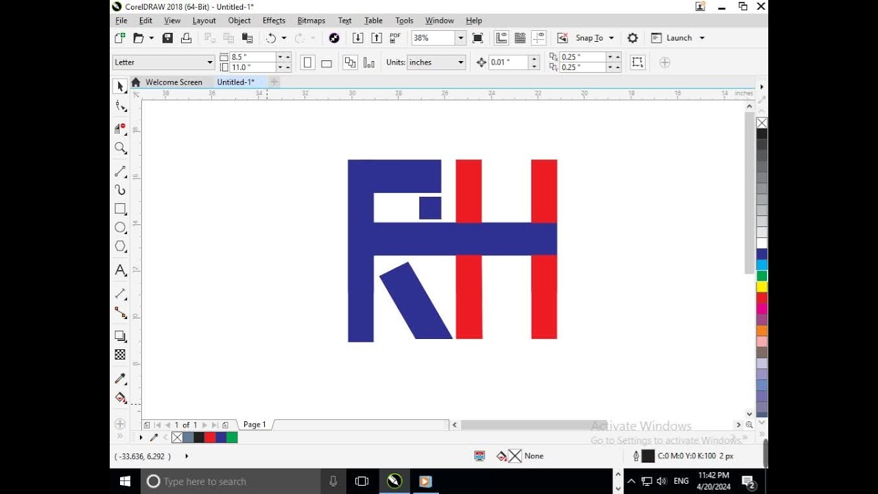 RFH Logo in Corel Draw. Corel Draw Tutorial. #logo #logodesign # ...