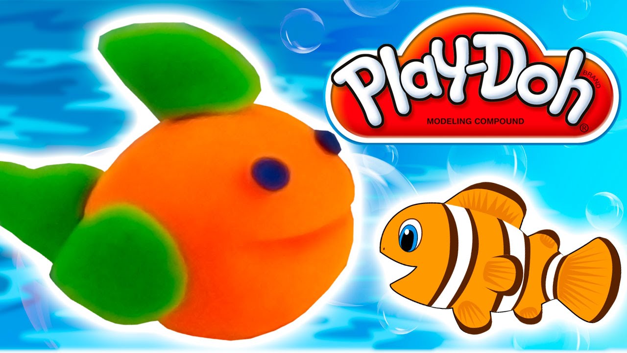 Funny Play-Doh Makeables Ocean Playset How to make a PlayDoh Fish in ...