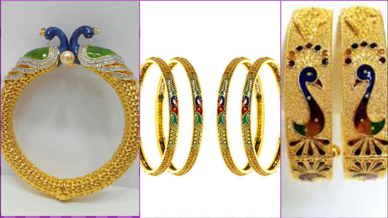 Gold Bangle With Unique Designs Gold Bangles Kangan for women - YouTube