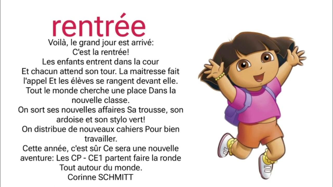 poésie rentrée CP CE1 CE2 #poésie - YouTube