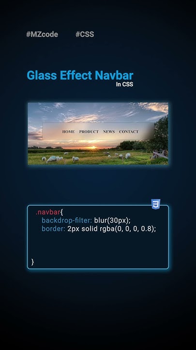 Uncovering Glass Effect Navbar Using Css Css Coding Htmlcss Shorts Webdesign Youtube 