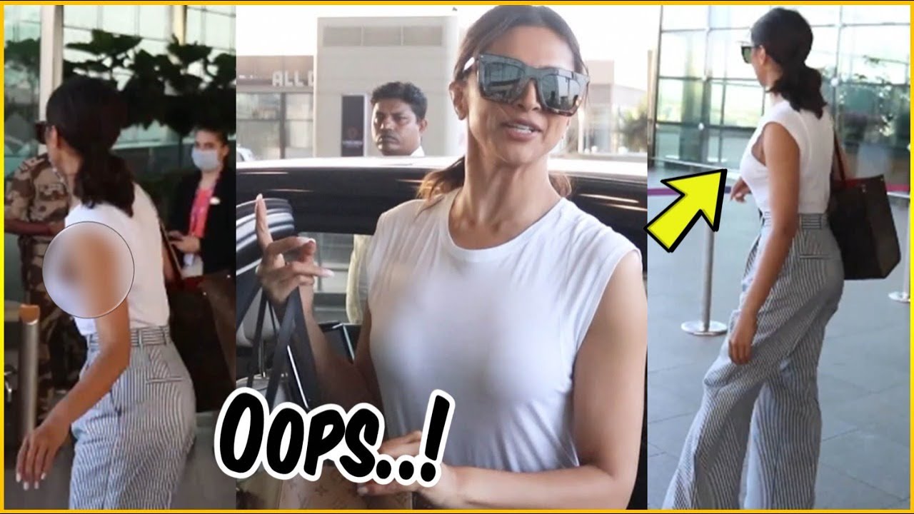 Bollywood Actress Deepika Padukone Oops Moment At Airport In Front Of ...