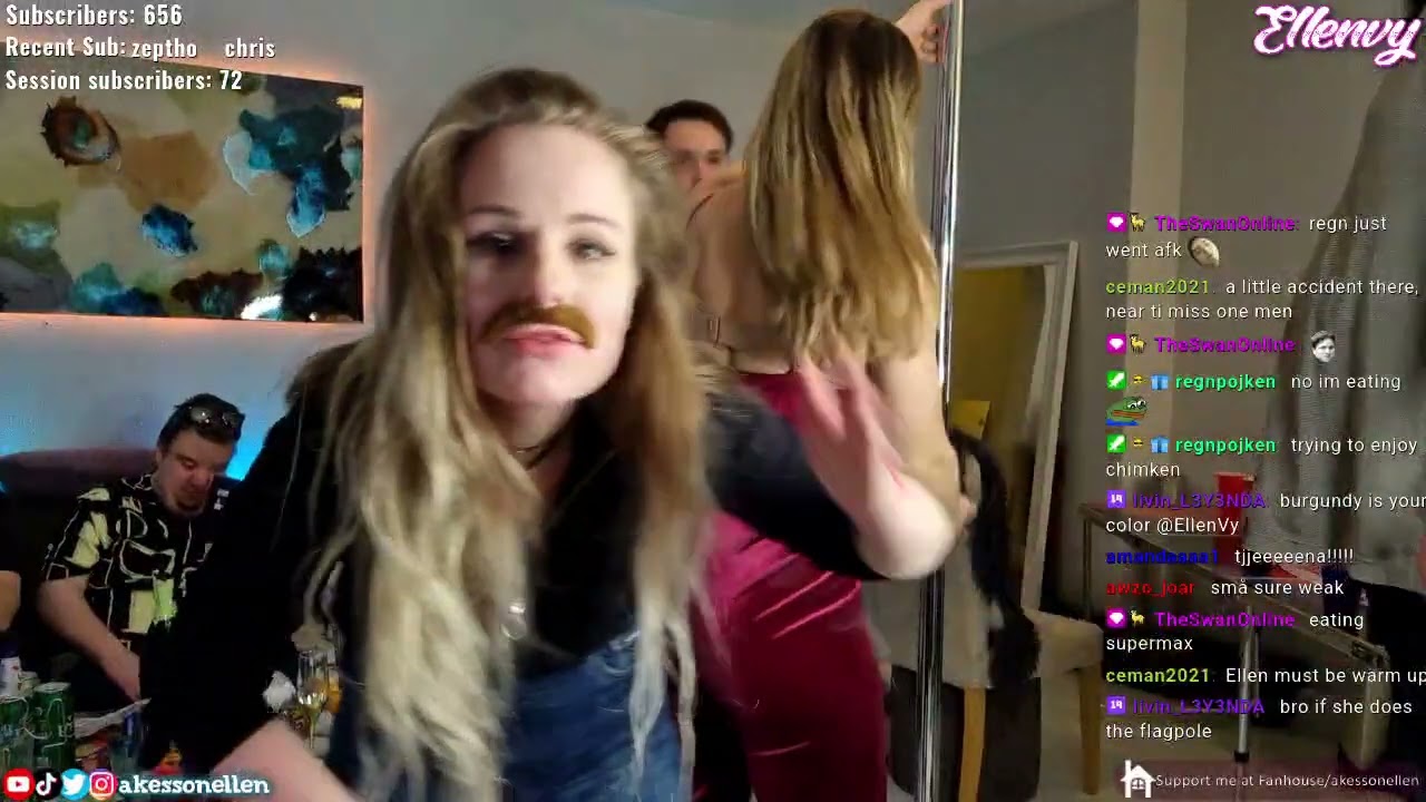 Ellenvy - Trying Pole on Mod Party - YouTube