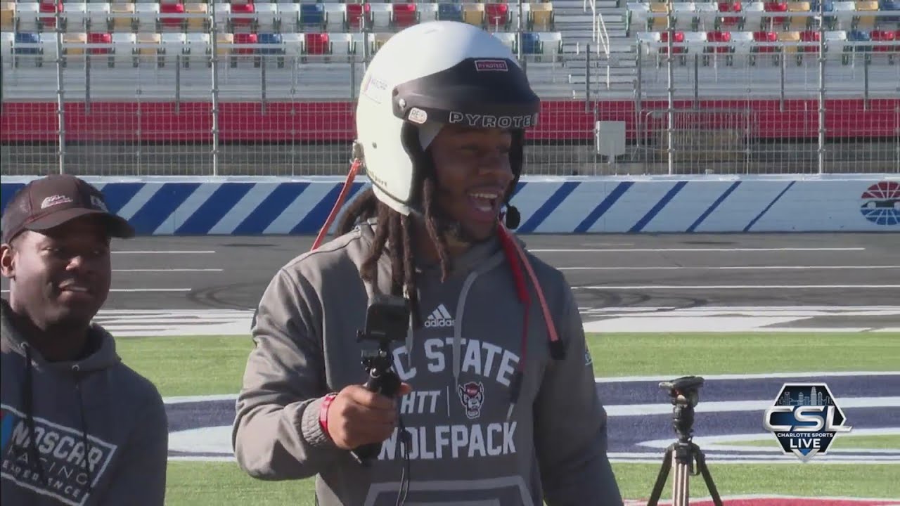 NC State football takes on Charlotte Motor Speedway - YouTube