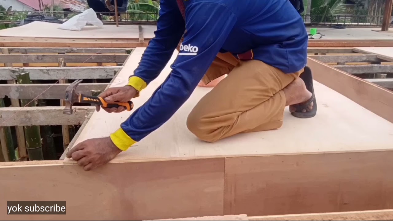 cara pasang begisting dak beton#how to install formwork - YouTube