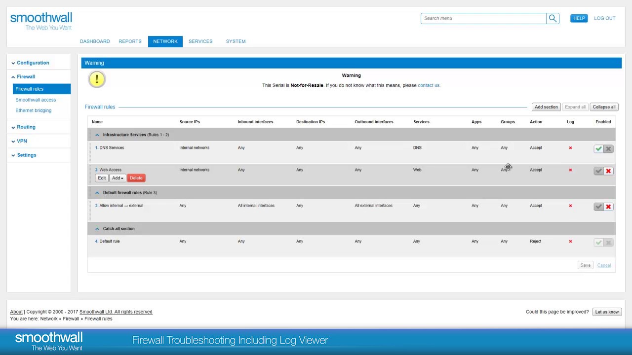 Firewall Troubleshooting Including Log Viewer | Firewall | Smoothwall ...