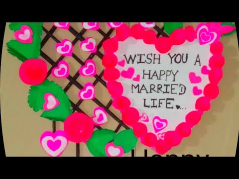 How to make Happy married life card 😀 - YouTube