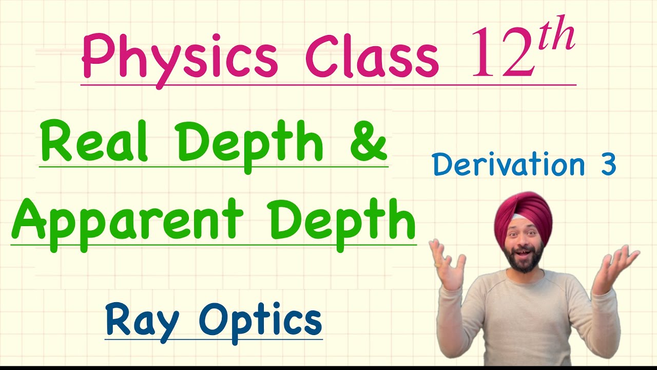 Real Depth and Apparent Depth Formula | Class 12th Physics | Ray Optics ...