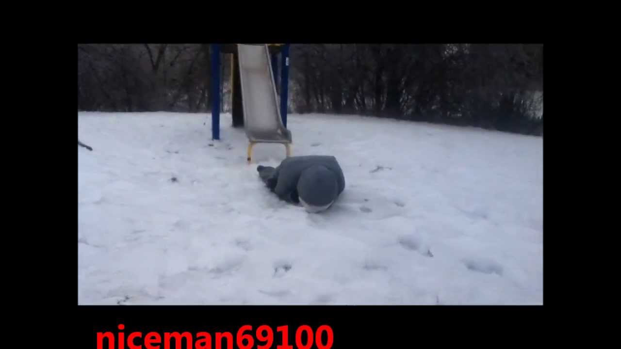 funny video sliding on ice - YouTube