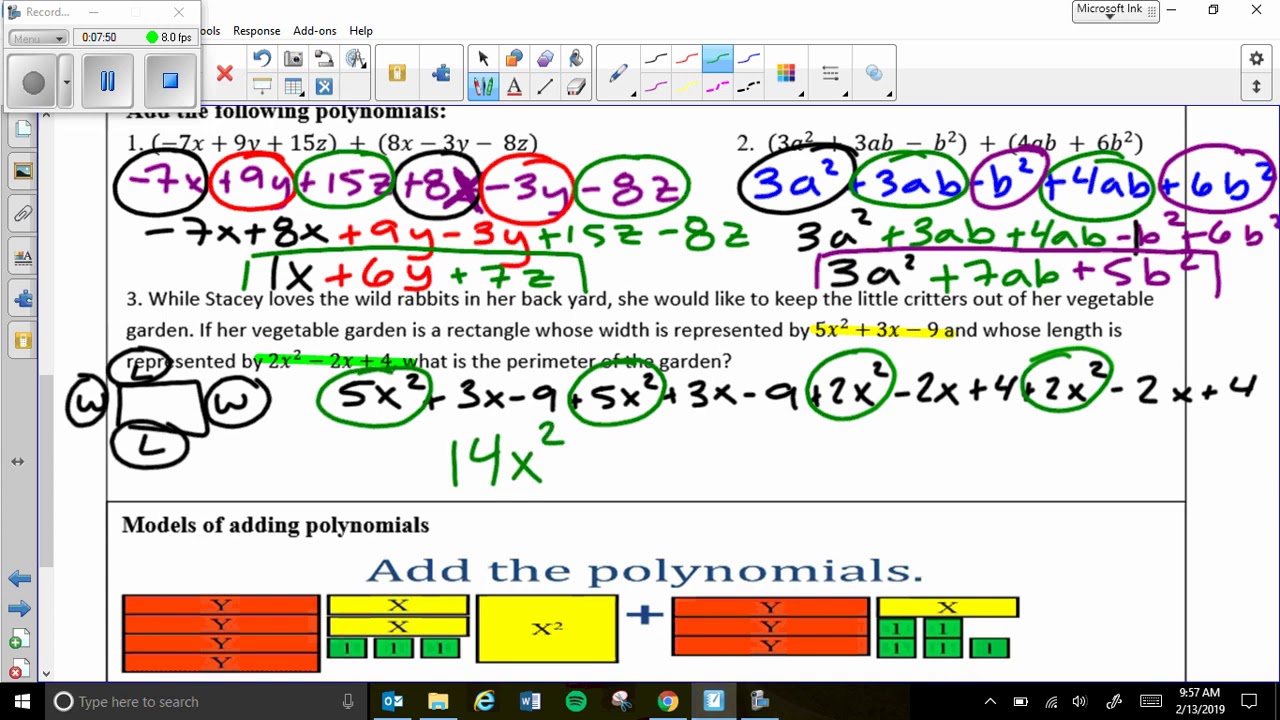 Adding & Subtracting Polynomials Notes - YouTube