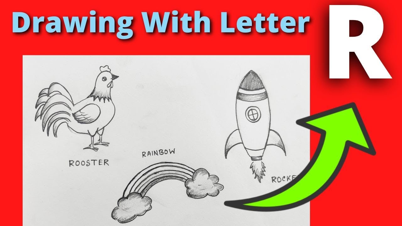 Drawing Tutorial - How to Draw with Letter R - YouTube