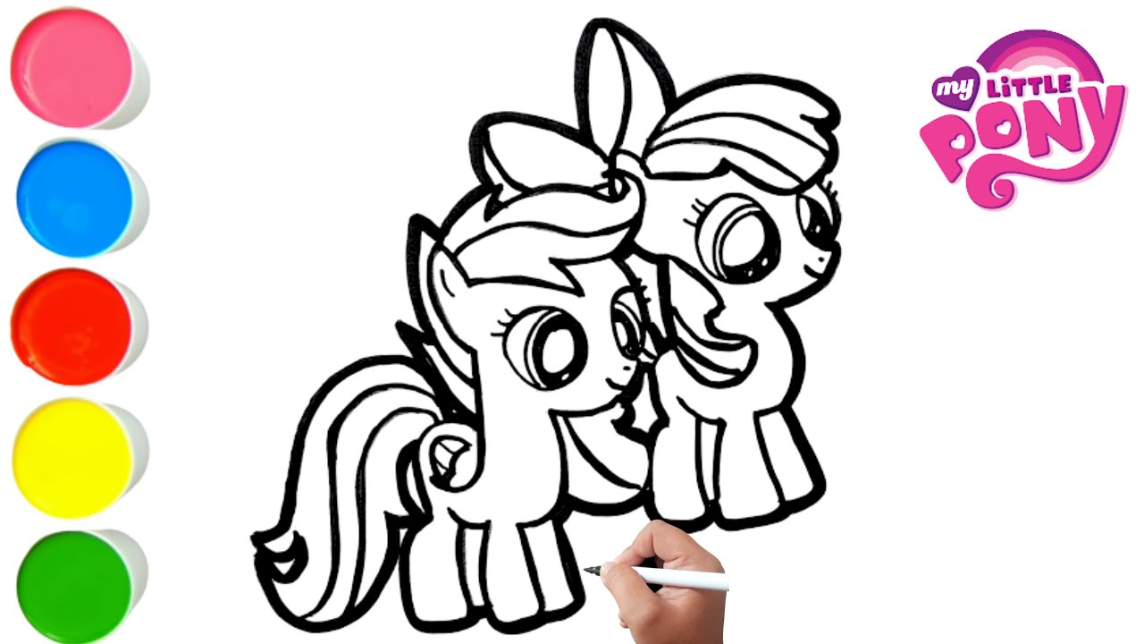 How To Draw My Little Pony : Scootaloo And Apple Bloom - YouTube