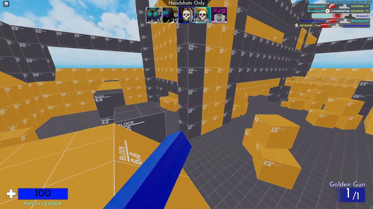 ROBLOX Arsenal Golden Gun Trick shots - YouTube