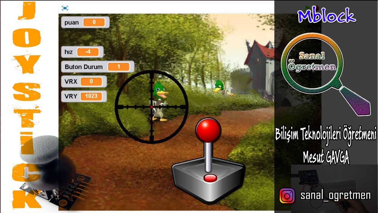 Mblock ile Joystick Kullanarak Ördek Avı Oyunu - YouTube