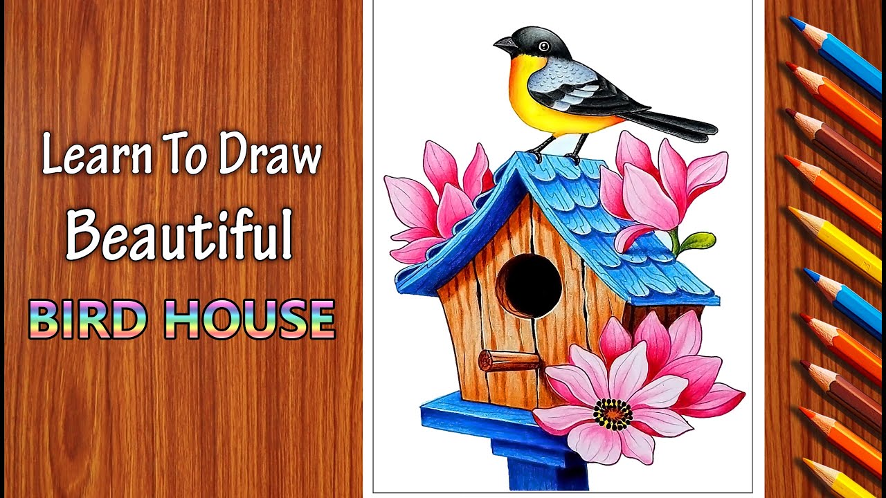 Learn_To_Draw_Beautiful_Bird_House/Bird_House_Drawing/Bird_Pencil ...