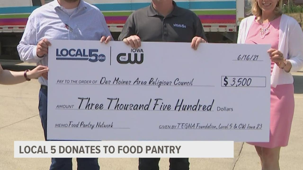 Local 5, CW Iowa 23 and TEGNA Foundation award grant to DMARC - YouTube