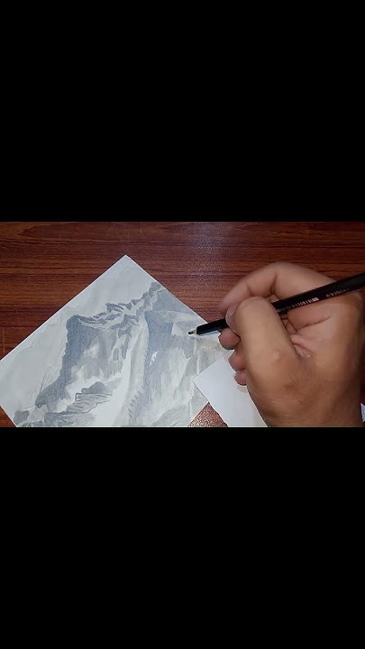 How to draw realistic mountains with pencil, step by step #shorts # ...