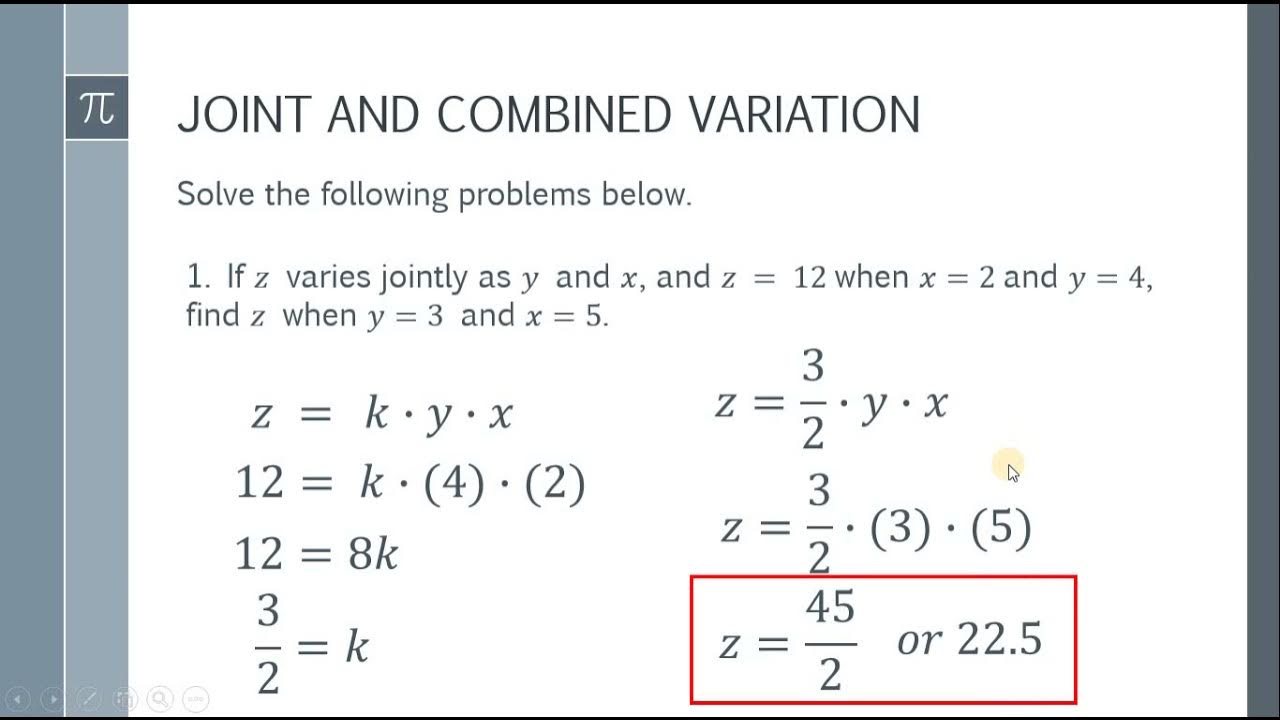 Grade 9 Math: Joint and Combined Variation - YouTube