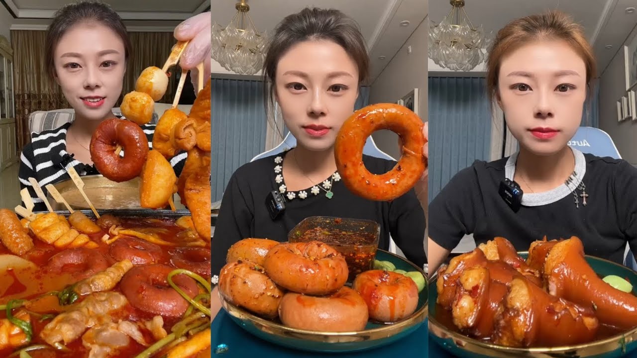 Mukbang #145:Eat spicy🥵🔥 Sichuan soups roll 🥐 intestine belly braised ...