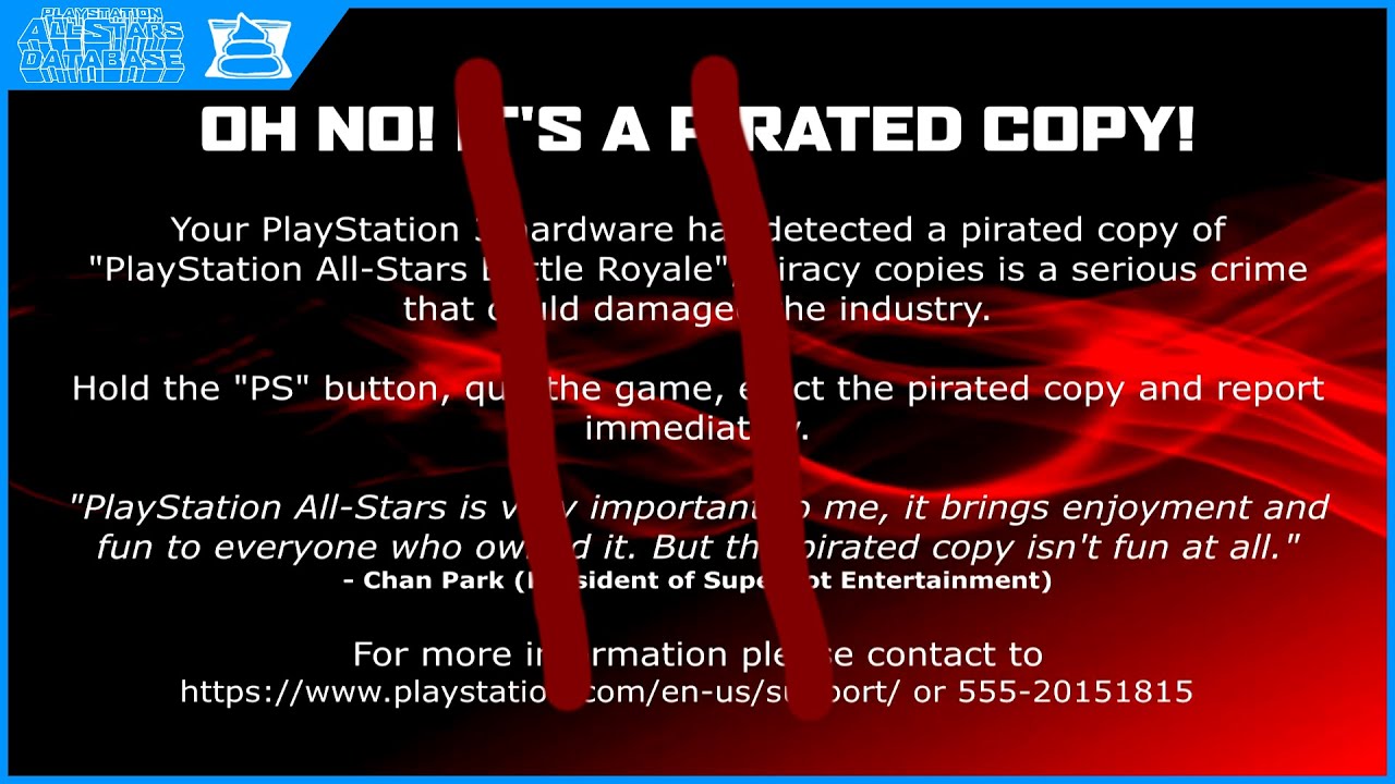 PlayStation All-Stars Battle Royale (PS3, 2012) - Anti-Piracy Screen ...