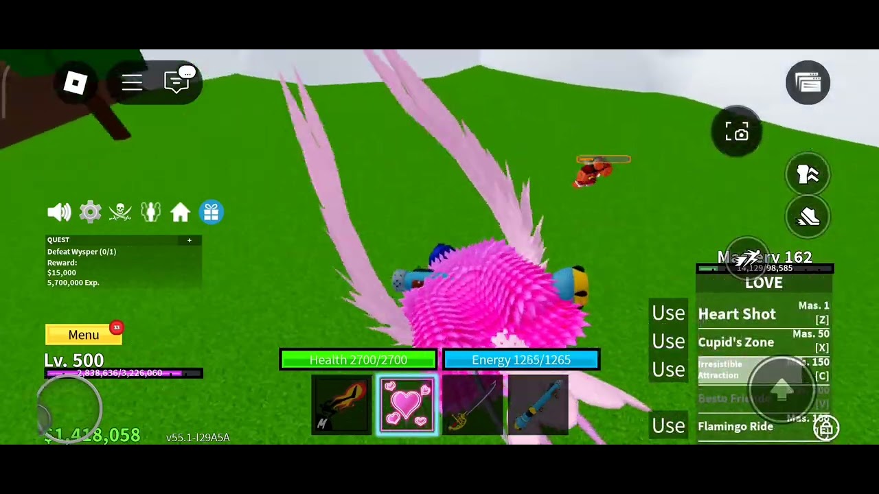 fighting the. wysper boss in bloxfruit - YouTube