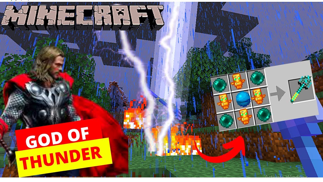 GOD OF THUNDER IN MINECRAFT || TRIDENT THUNDERING - YouTube