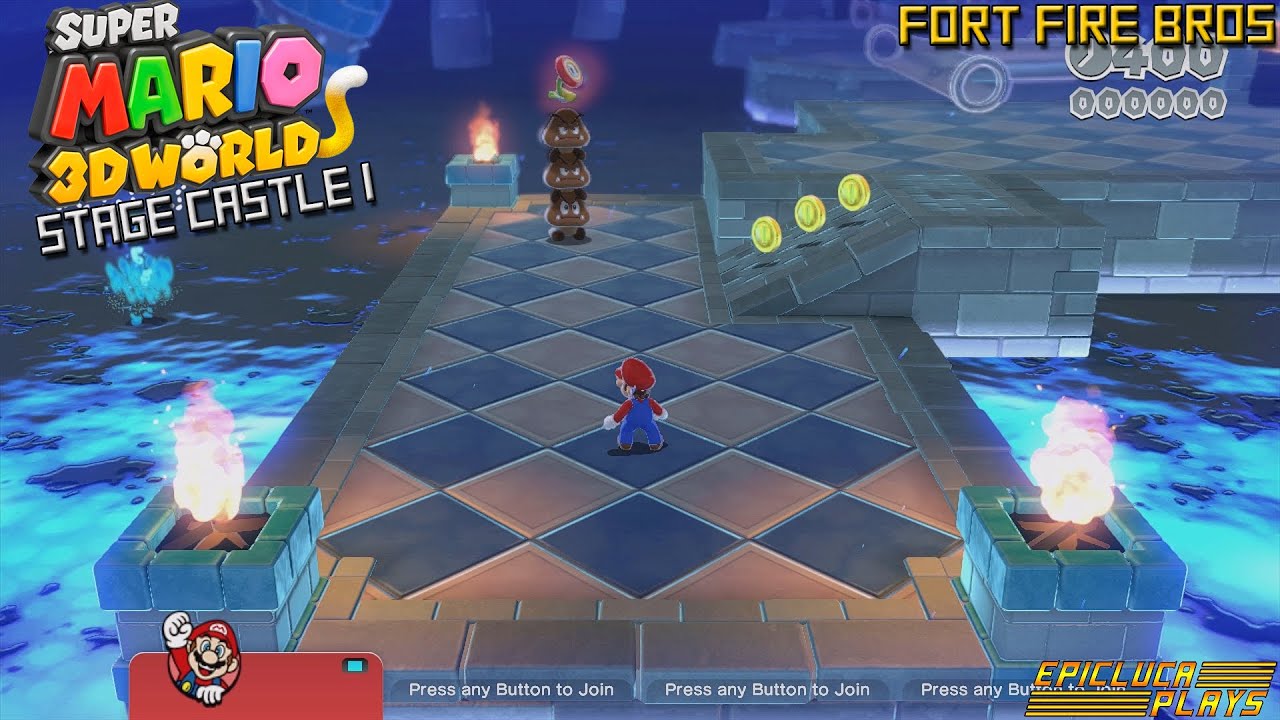 Super Mario 3D World: Stage Castle-1 - Fort Fire Bros (Wii U ...