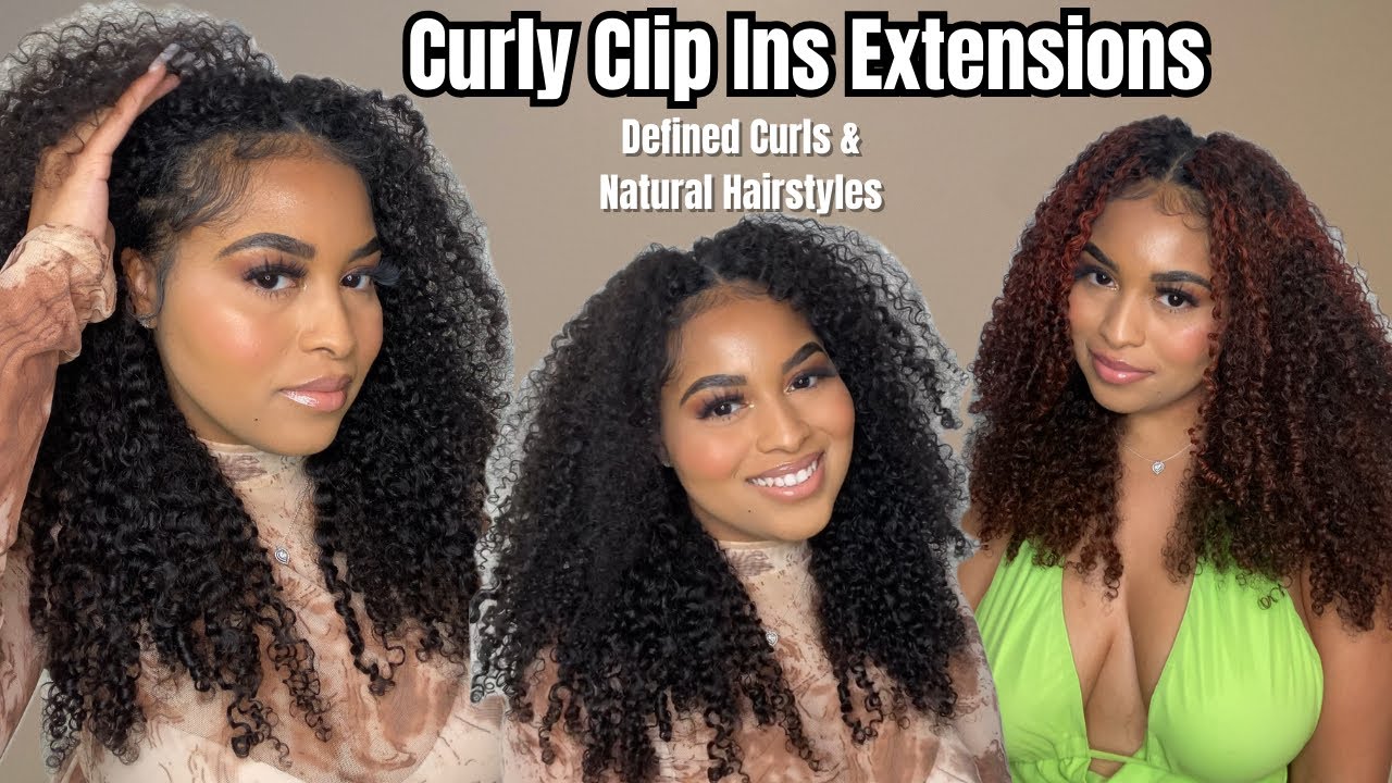 NO LEAVE OUT | Natural Hair Curly Clip In Extensions |Quick Weave ...