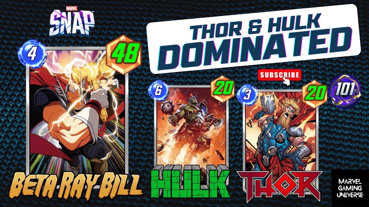 Marvel Snap : Two Titans, One Deck: Thor and Hulk Unleash Chaos in ...