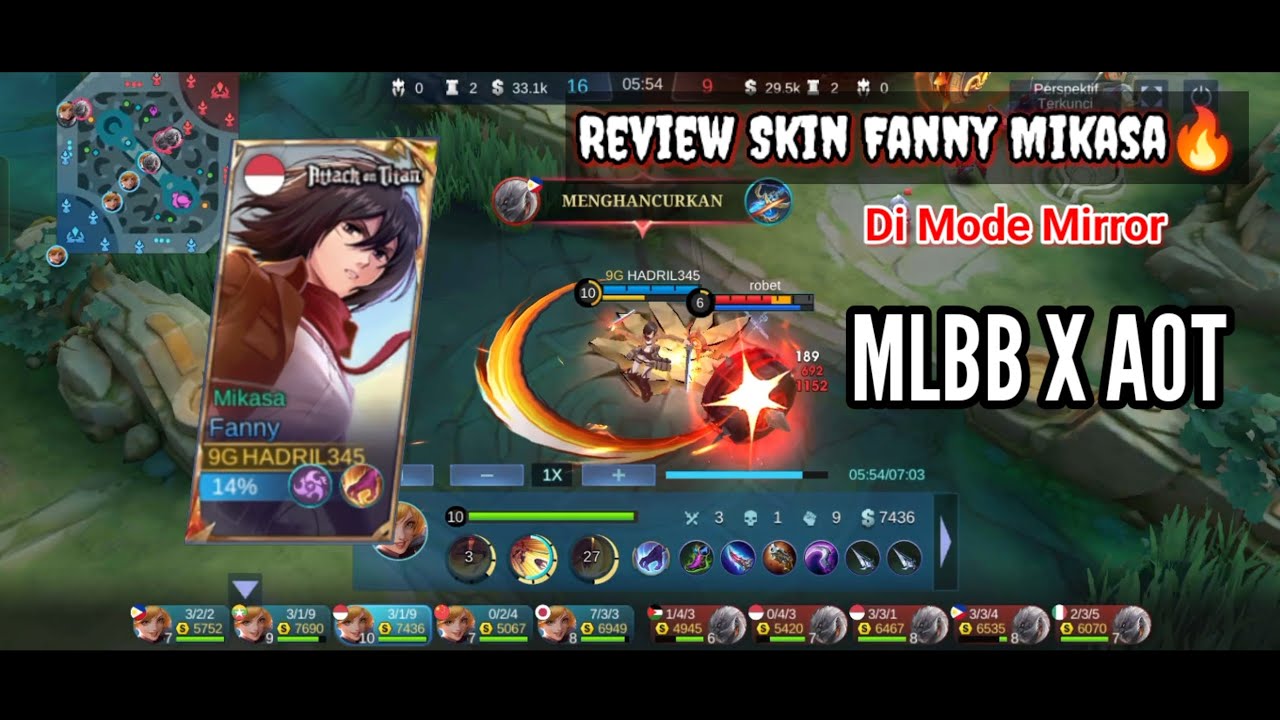 Review Skin Fanny Mikasa MLBB X AOT - YouTube