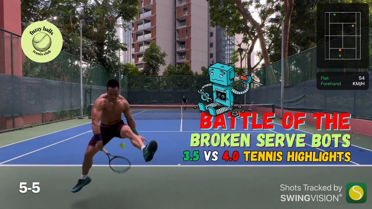 3.5 vs 4.0 tennis: Battle of the broken serve bots feat. @nathanielghui ...