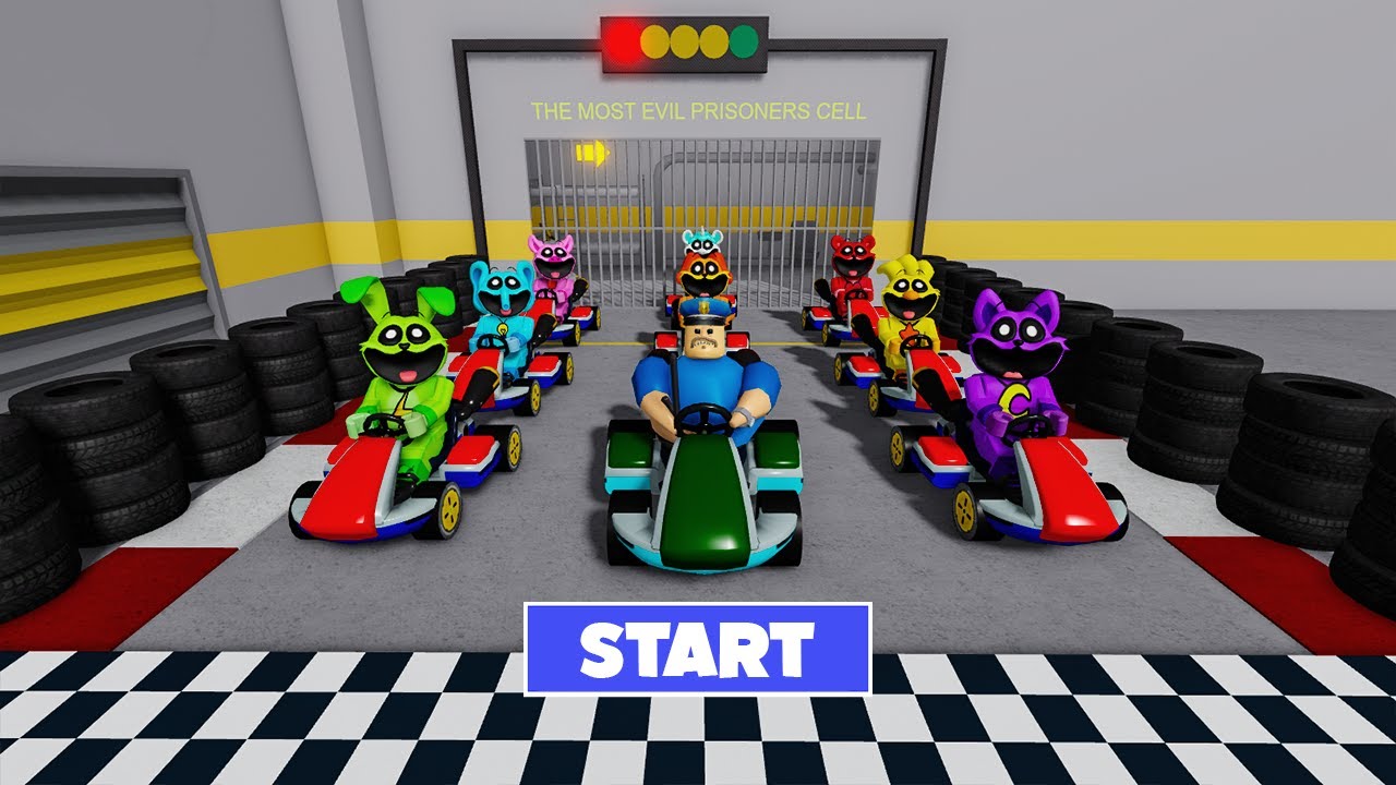 RACE KART BARRY'S PRISON RUN VS CatNap & DogDay & ALL SMILING CRITTERS ...