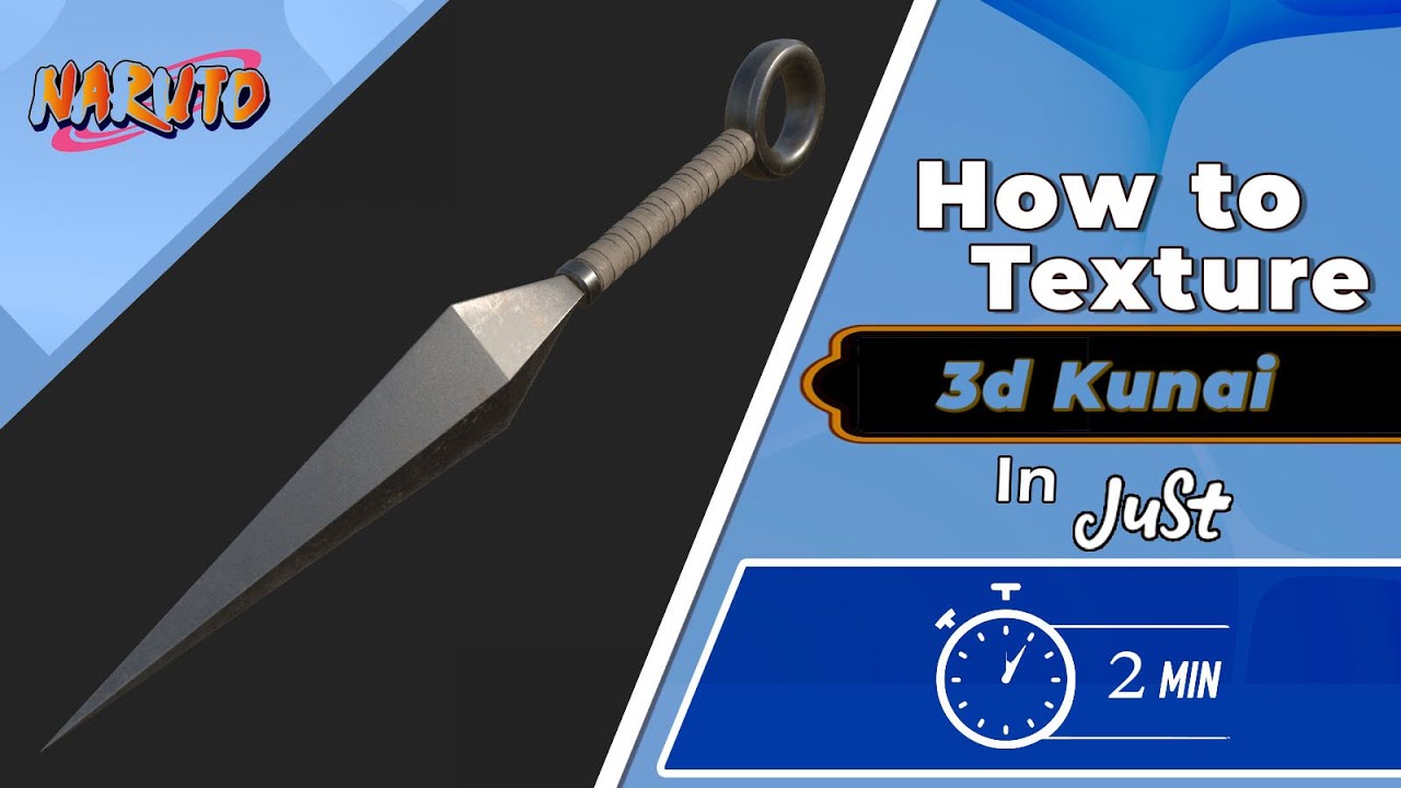 How to Texture a Naruto Kunai 3D Model FAST! (Only 2 Minutes) - YouTube