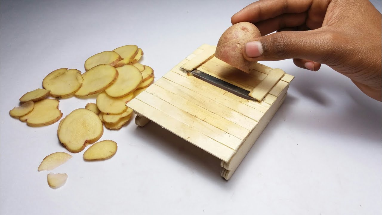How To Make Chips Cutter At Home || Making By Icecream Stick - YouTube