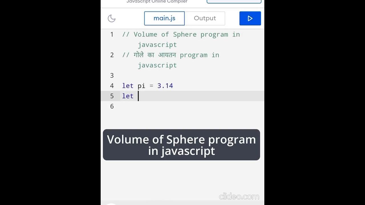 Javascript : Volume of Sphere program in javascript | javascript ...
