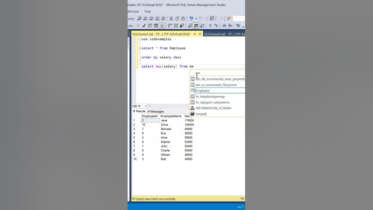 Sql Find Highest Salary Using Max Function Datascience Programming Coding Sqltips Youtube
